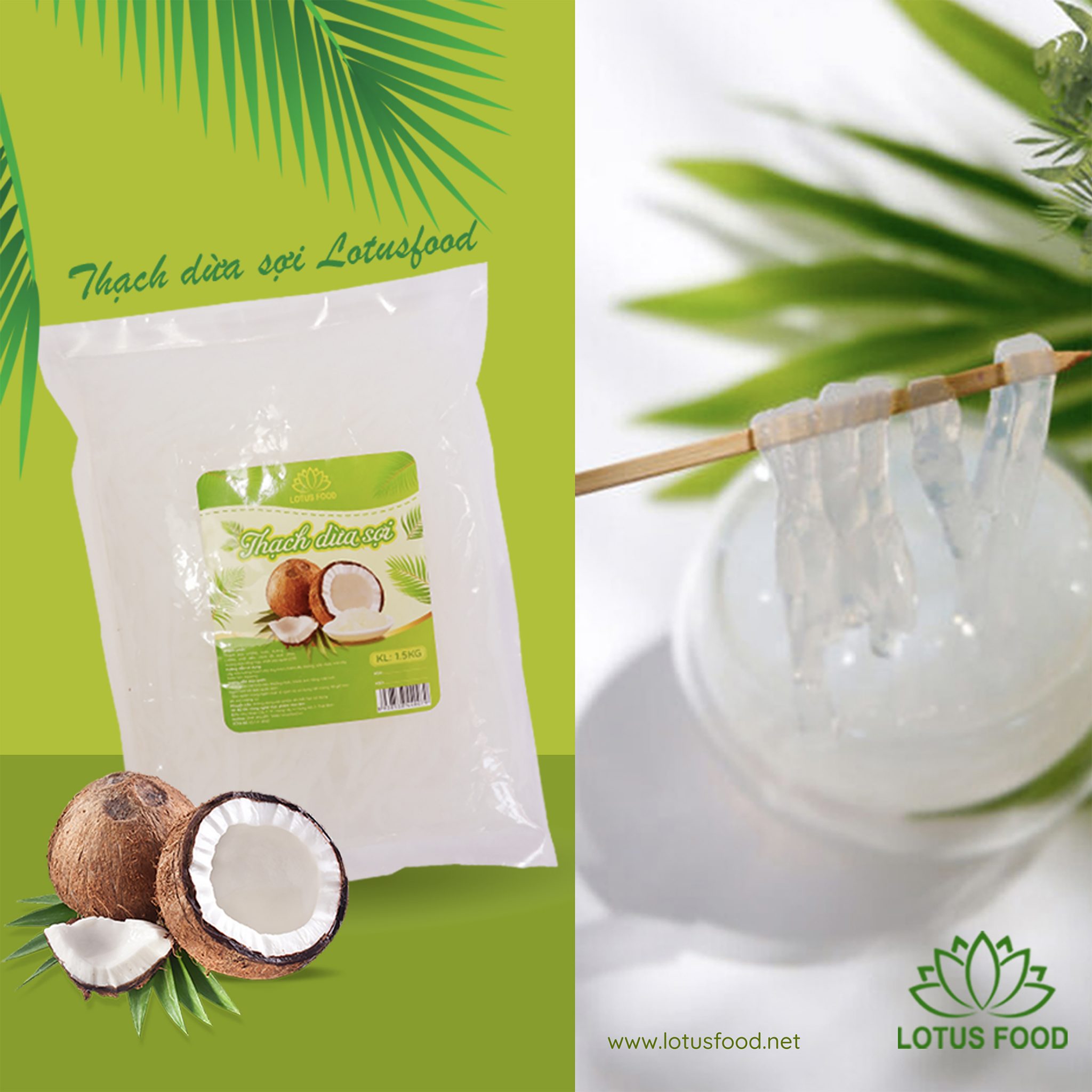Thạch dừa sợi - CÔNG TY CÔNG NGHỆ THỰC PHẨM HOA SEN LOTUS FOOD